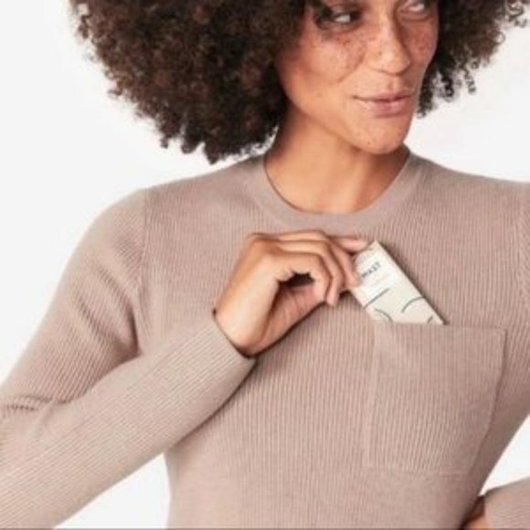 Figs | Sweaters | Figs Loungewear Latte Ribbed Knit Pocket Sweater ...